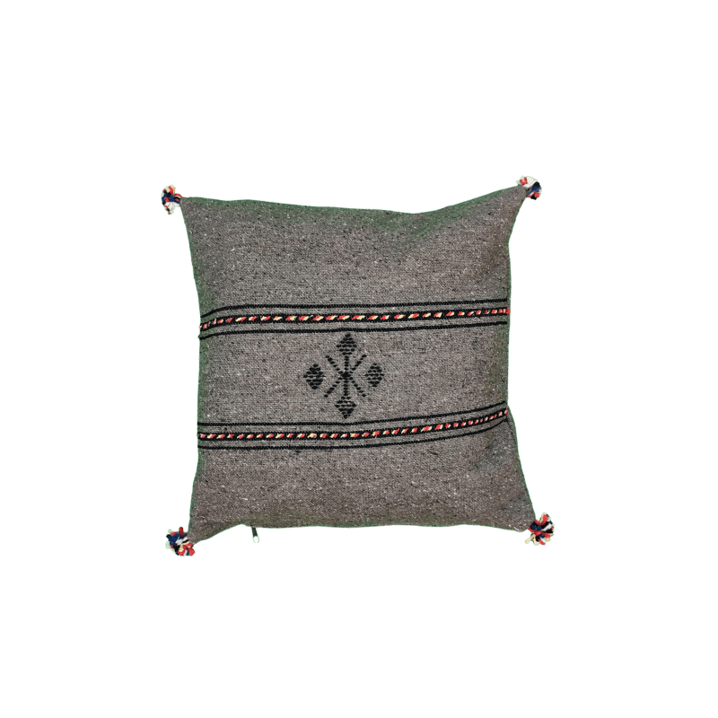 Housse de coussin marocain terre d'ombre en coton | MAZIR