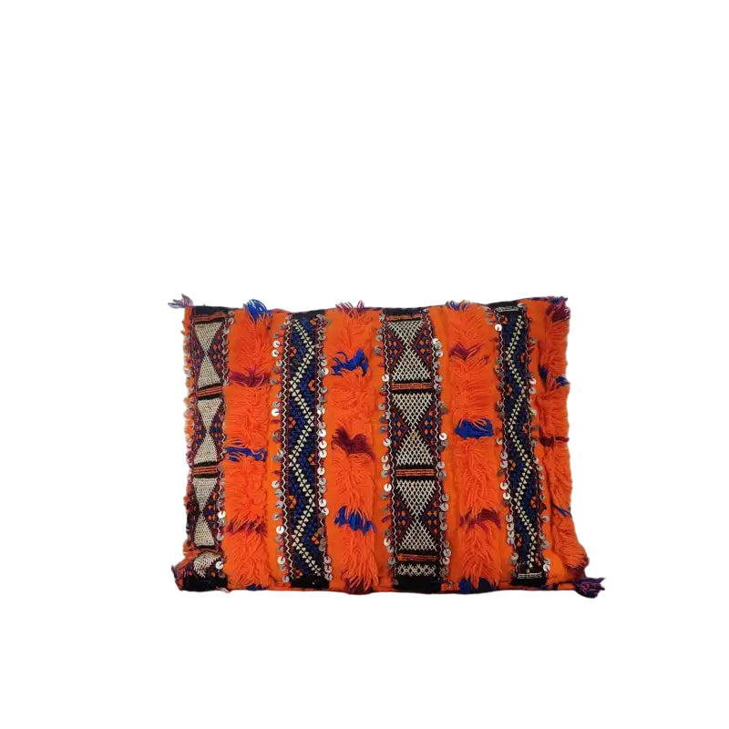 Coussin Kilim Berbère Orange | MAZIR Décoration