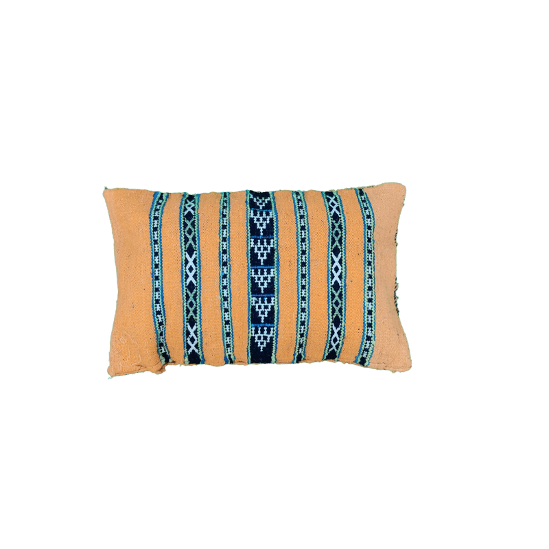 Coussin marocain orange Ethnique - Fait Main | MAZIR