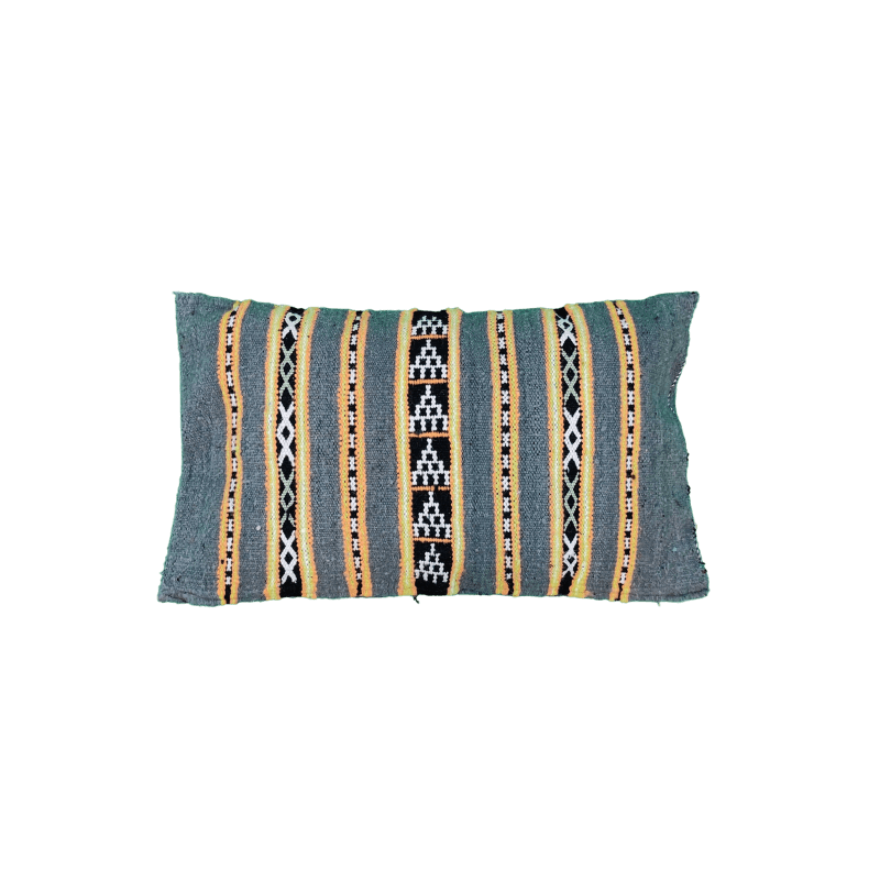 Coussin berbère Kilim gris fait main | MAZIR