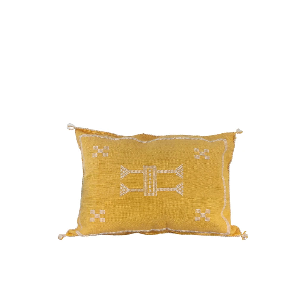 Coussin Sabra berbère jaune rectangulaire | MAZIR Décoration