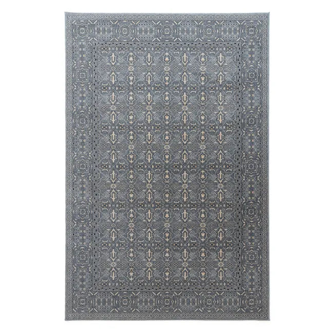 Tapis oriental bleu en laine douce – Élégance et style raffiné