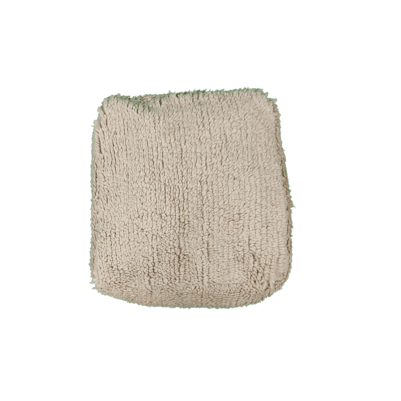 Coussin de sol marocain blanc en laine naturelle | MAZIR