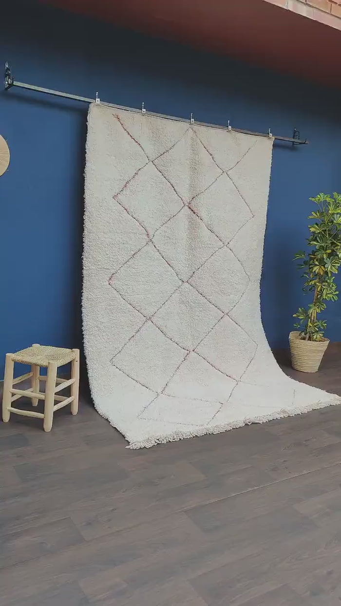 Tapis Berbère Rouge et Blanc 170x250 cm | MAZIR